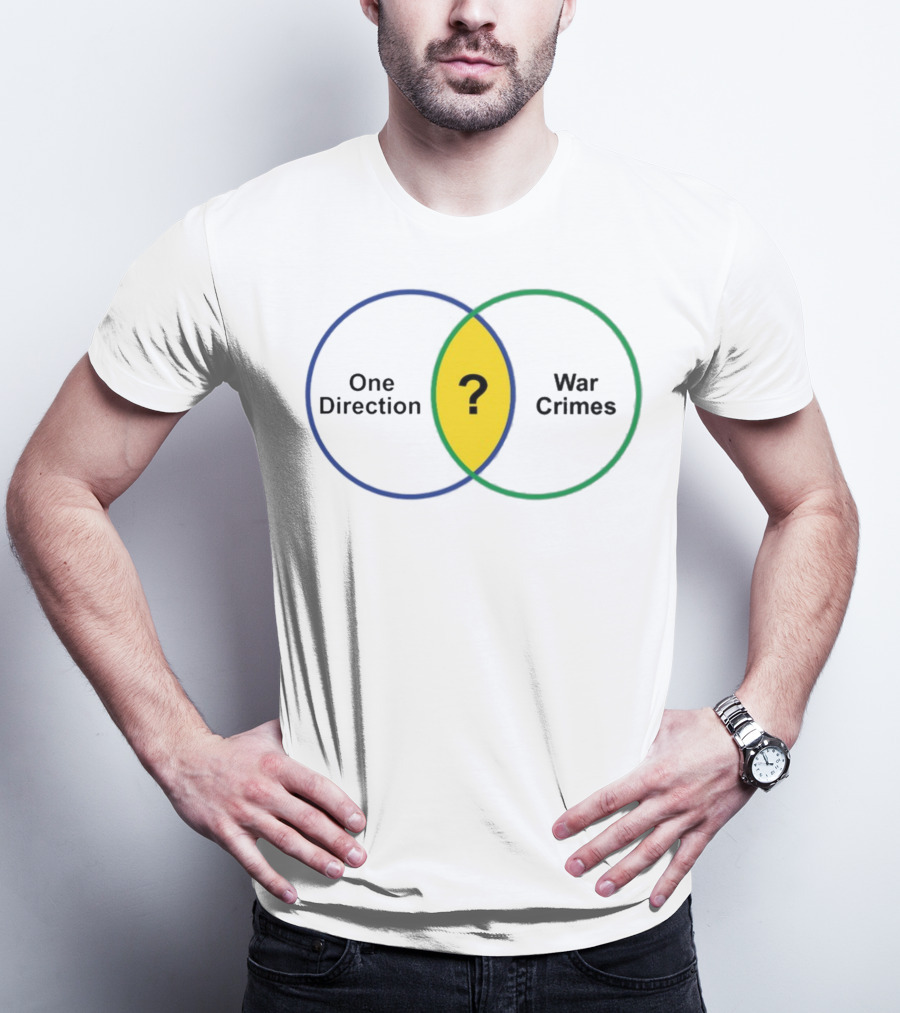 One Direction War Crimes Venn Diagram Question Mark T-Shirt