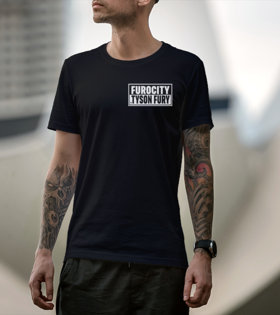 Furocity Tyson Fury Black And White Block Lettering T-Shirt