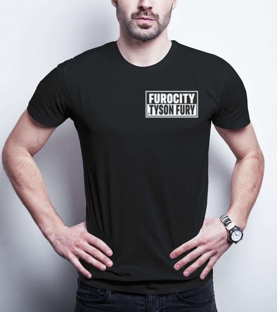 Furocity Tyson Fury Black And White Block Lettering T-Shirt
