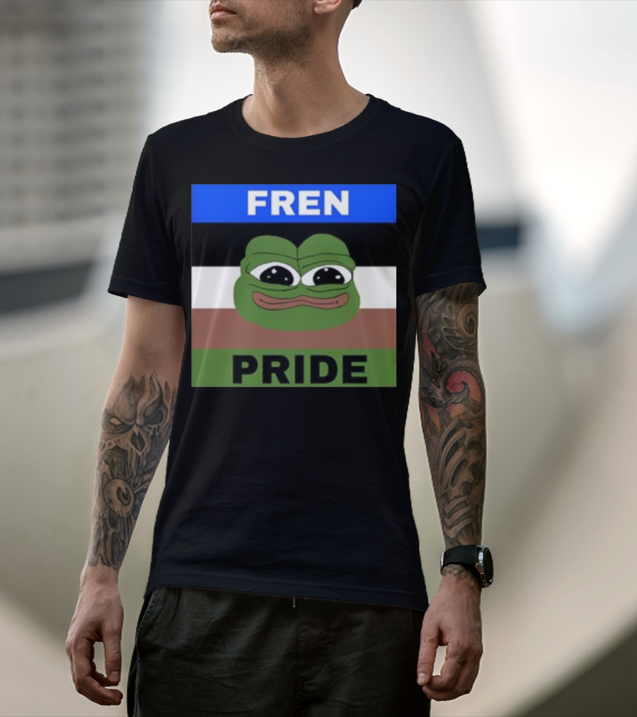 Fren Pride Pepe Flag Image T-Shirt