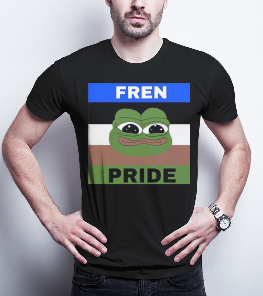 Fren Pride Pepe Flag Image T-Shirt