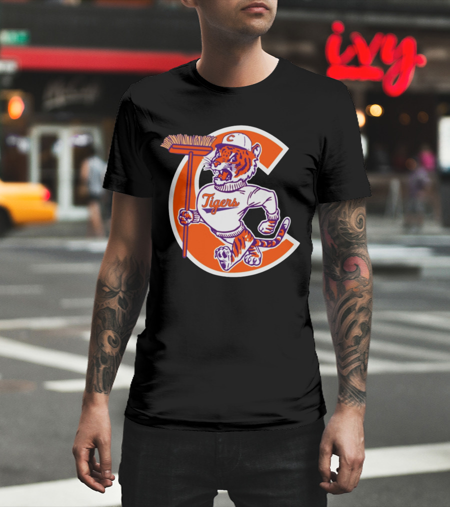 Austin Pendergist Tigers C Letter Mascot With Broom T-Shirt