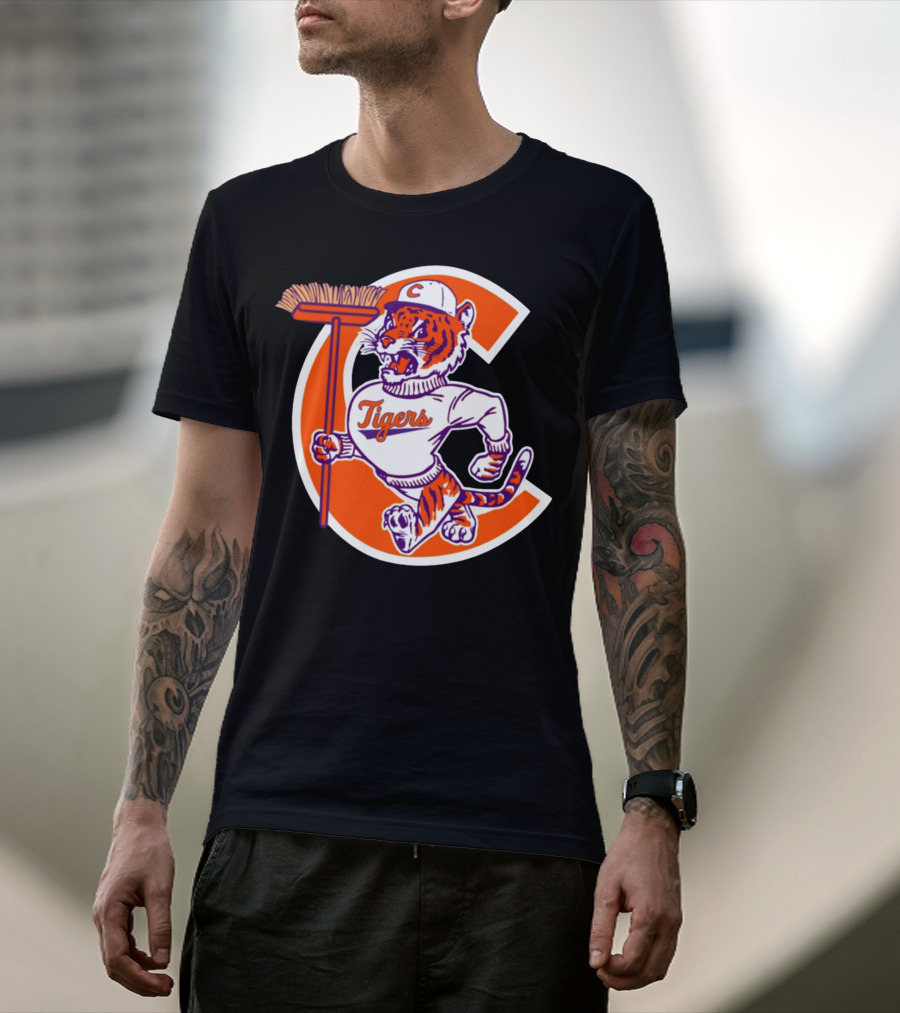 Austin Pendergist Tigers C Letter Mascot With Broom T-Shirt