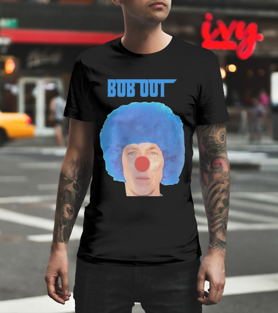 Bub Out Bernardeschi Bob Out Blue Afro Red Nose T-Shirt