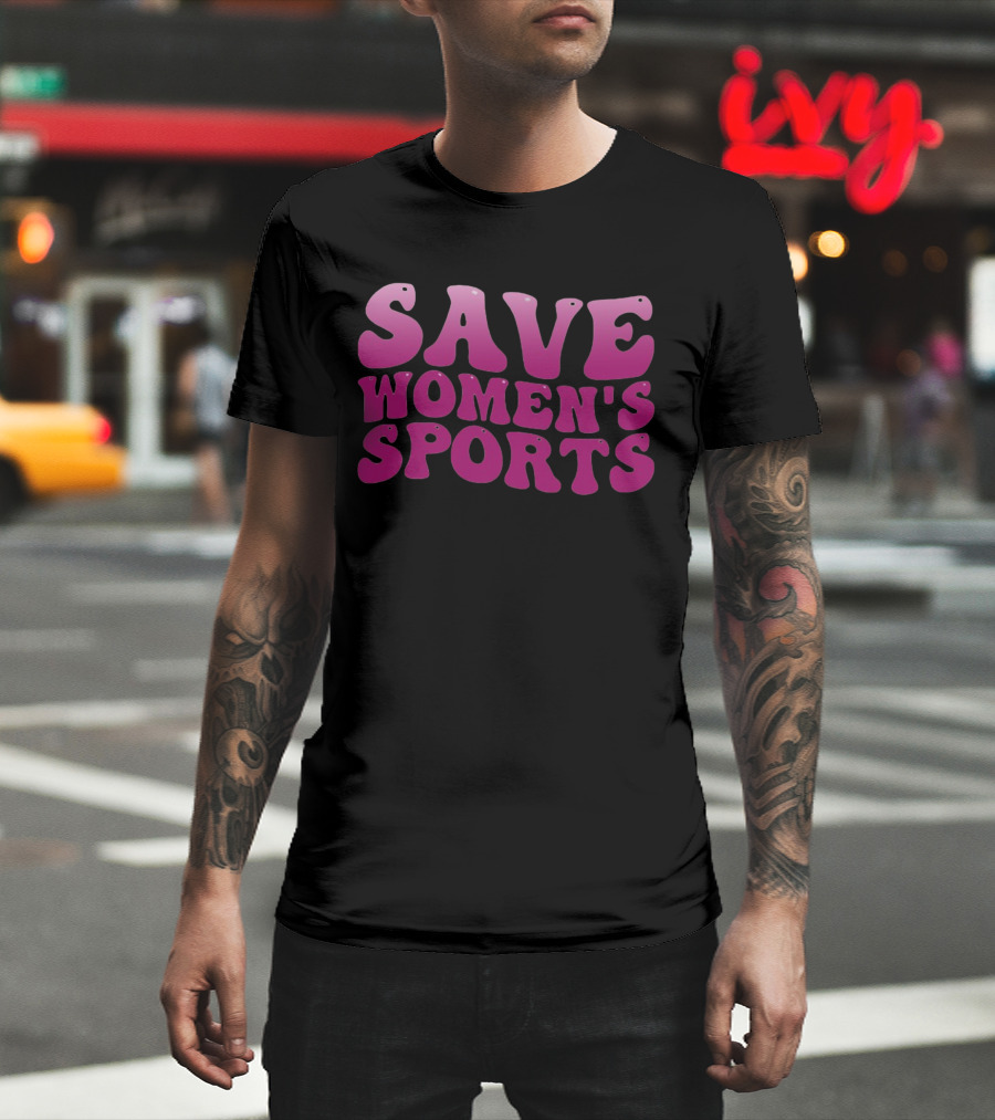 Save Women's Sports 70s Vintage Bold Pink T-Shirt