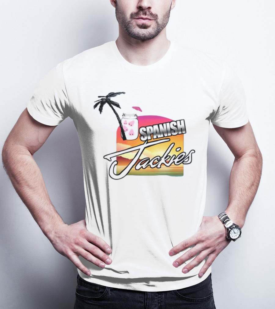 Spanish Jackies Sunset Palm Tree Drink T-Shirt