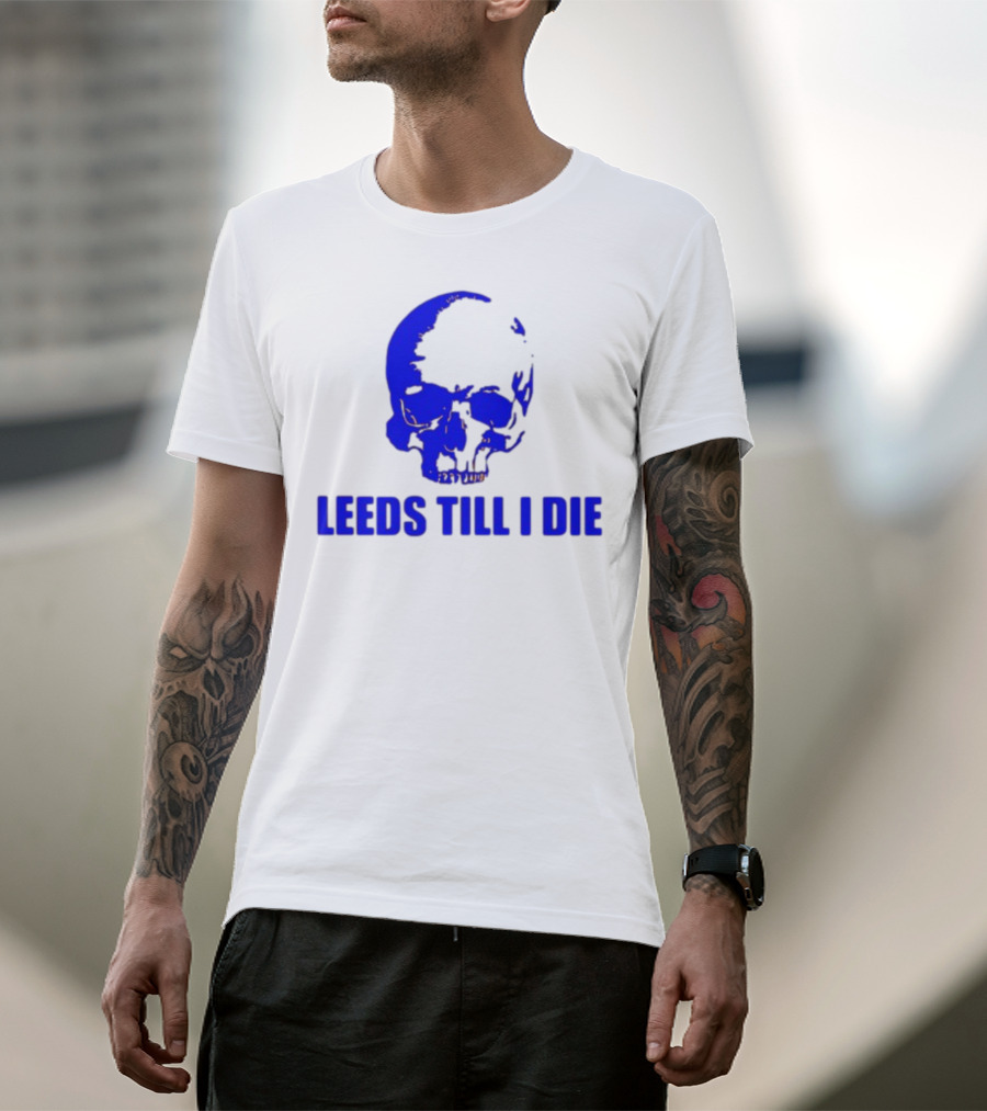 Leeds Till I Die Blue Skull T-Shirt