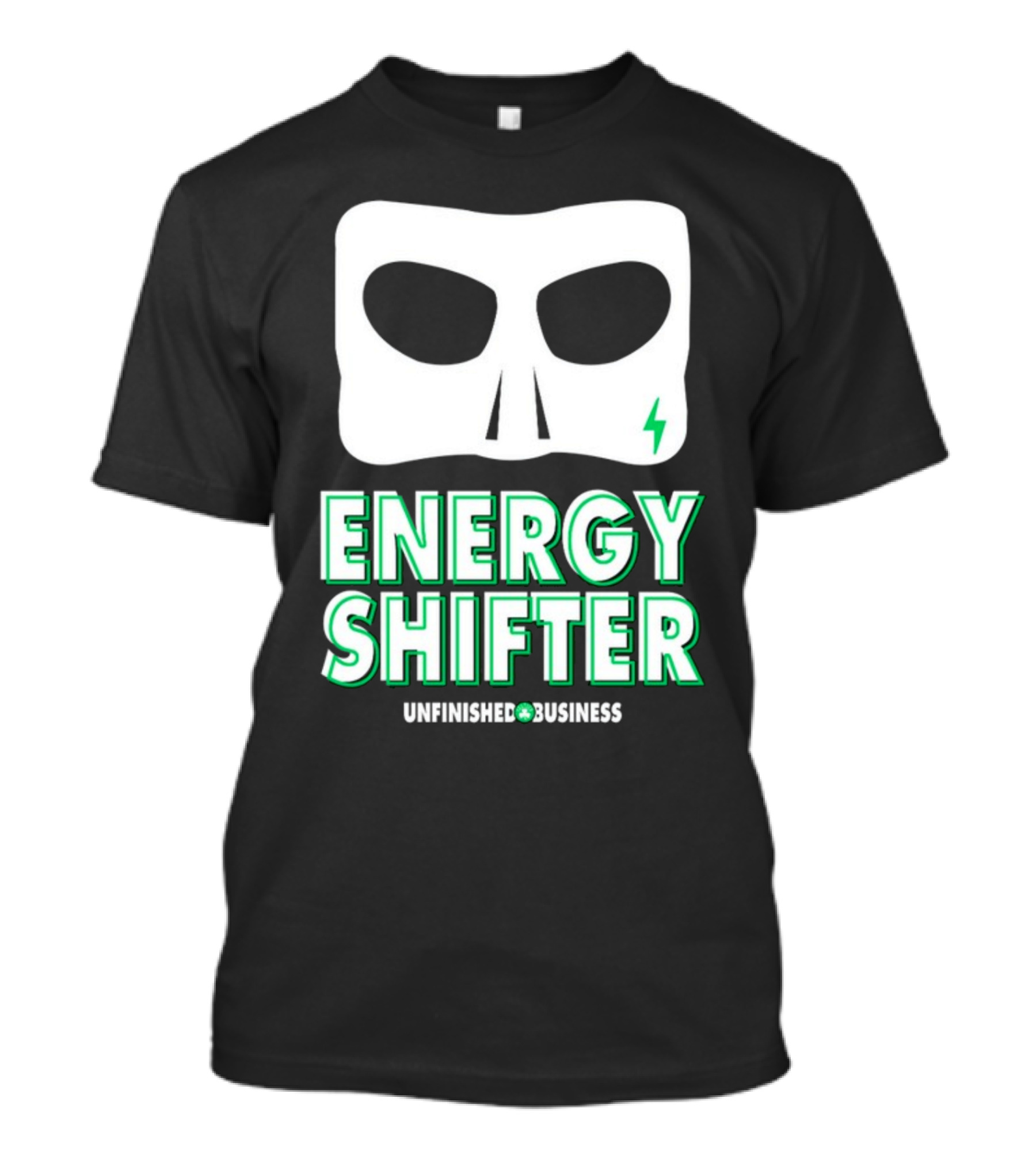 Energy Shifter Unfinished Business Mask With Lightning Bolt T-Shirt