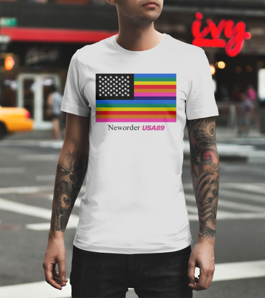 Neworder USA89 Literallyvergil Rainbow Flag T-Shirt