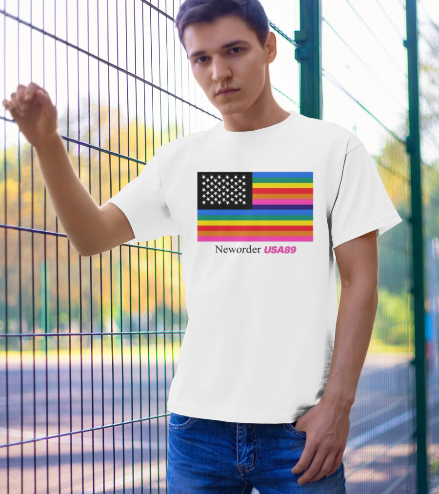 Neworder USA89 Literallyvergil Rainbow Flag T-Shirt