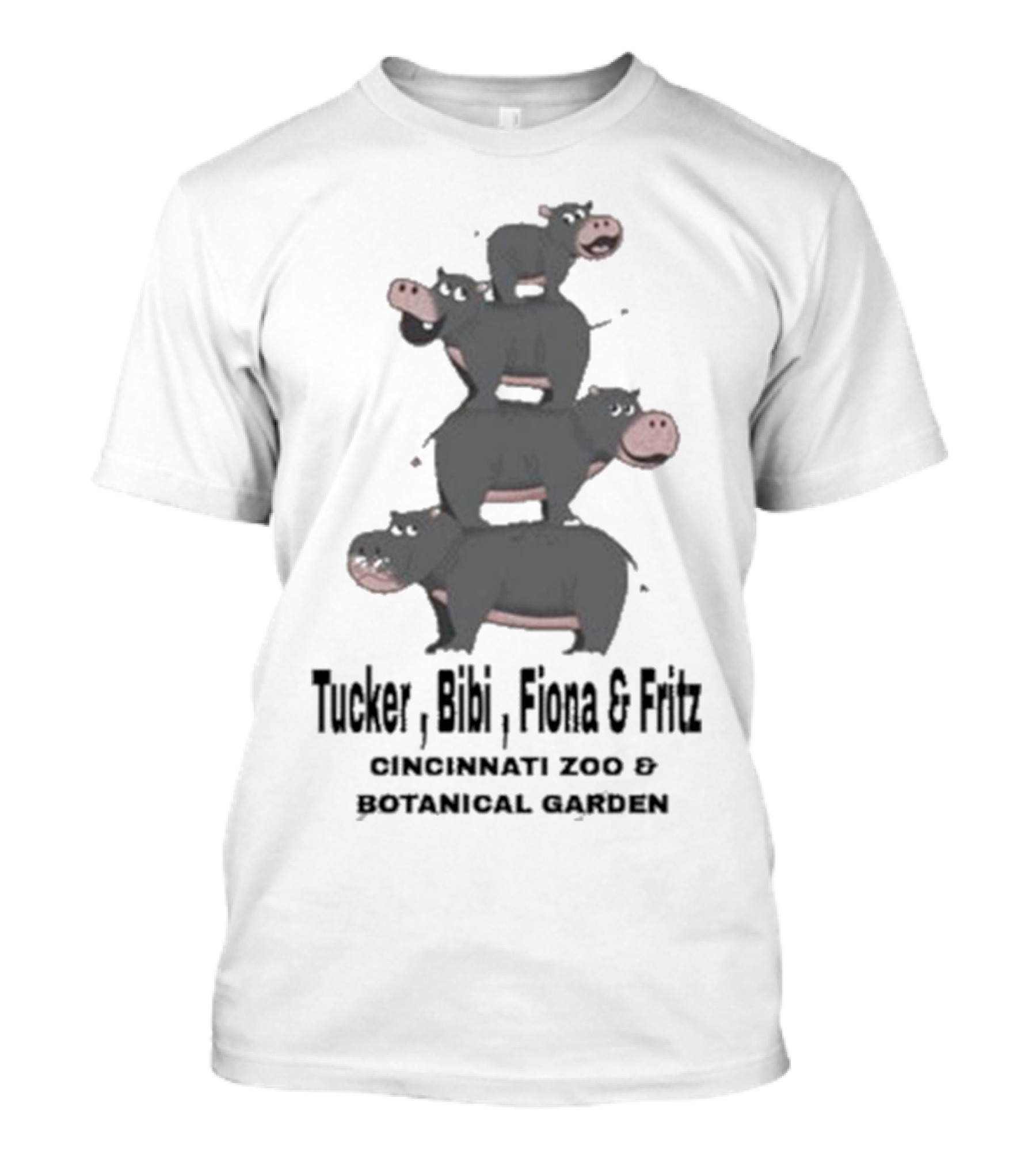 Tucker Bibi Fiona And Fritz Hippos Cincinnati Zoo Botanical Garden Stack T-Shirt