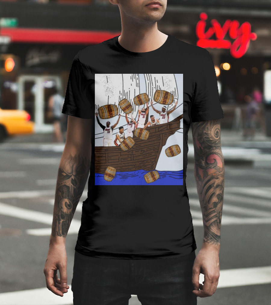 Miami Heat Cafecito Party Ship Adventure Before Flight To Denver T-Shirt