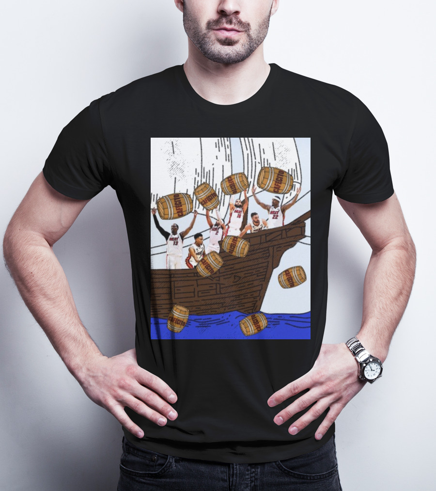 Miami Heat Cafecito Party Ship Adventure Before Flight To Denver T-Shirt