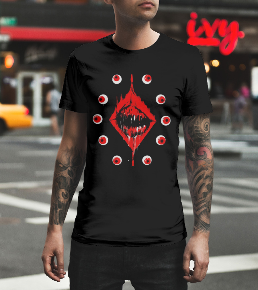 Dave Gloomwood Ultrakill Horror Red Eyes And Mouth T-Shirt