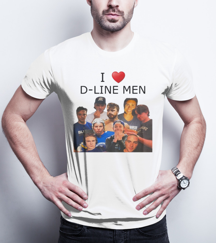 I ❤️ D-Line Men Blues Birds Sports Team Players T-Shirt