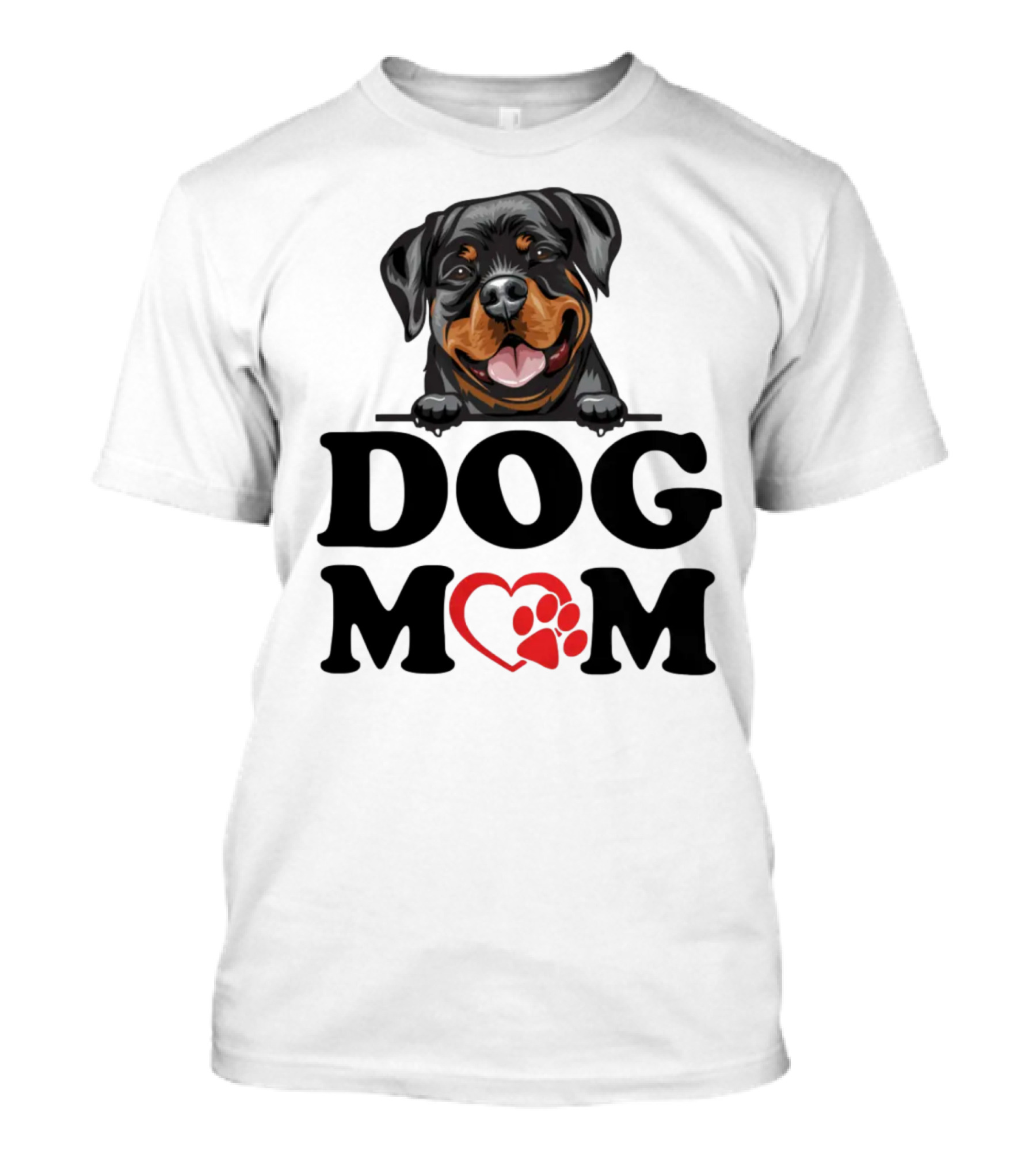 Rottweiler Dog Mom Heart Paw Design For Rottweiler Stickers Enthusiasts T-Shirt