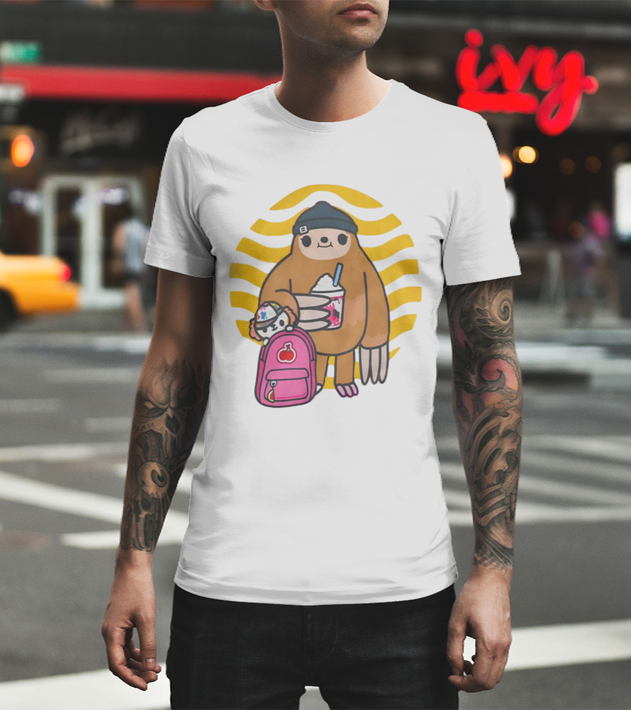 Toca Boca New Custom Prints Store Backpack Sloth With Drink And Hat Ripple T-Shirt