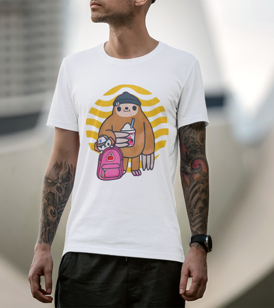 Toca Boca New Custom Prints Store Backpack Sloth With Drink And Hat Ripple T-Shirt