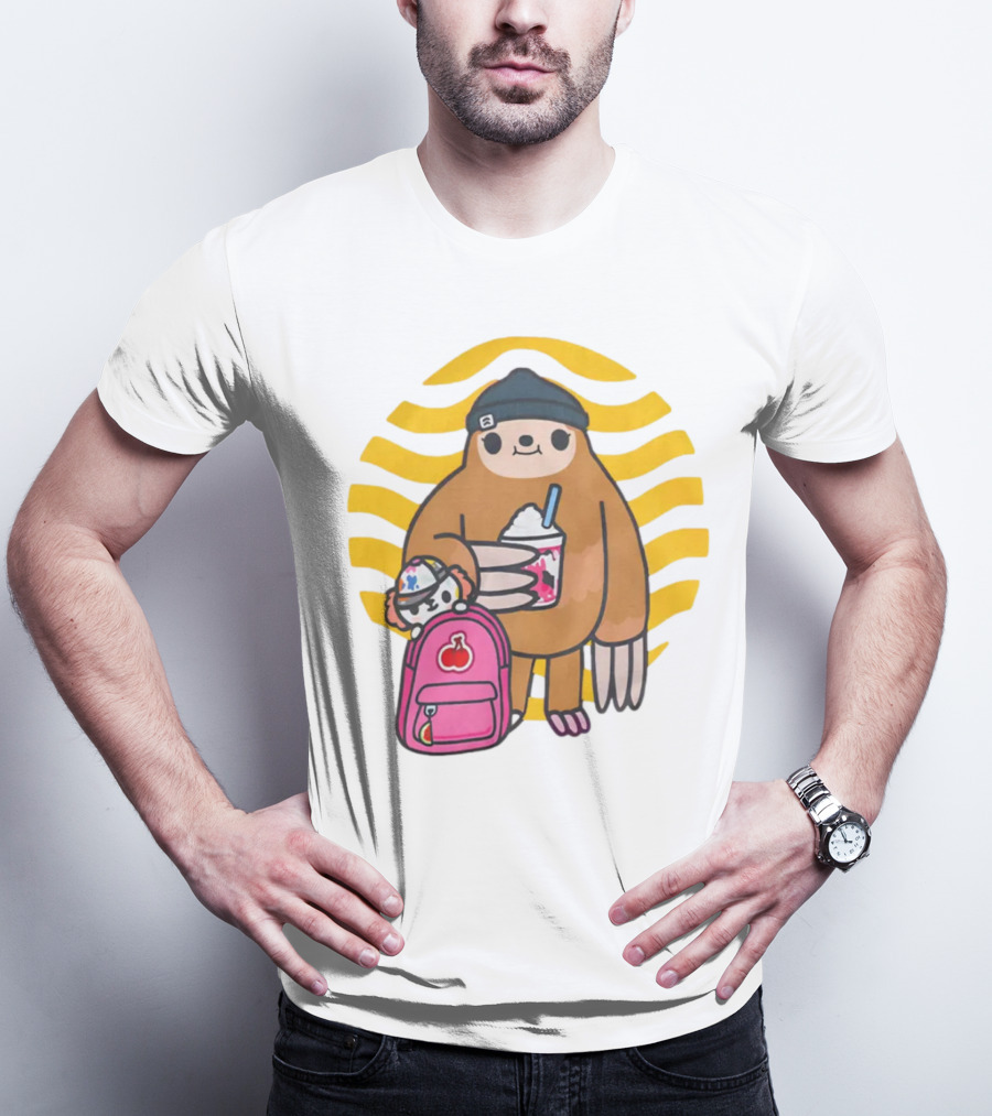 Toca Boca New Custom Prints Store Backpack Sloth With Drink And Hat Ripple T-Shirt