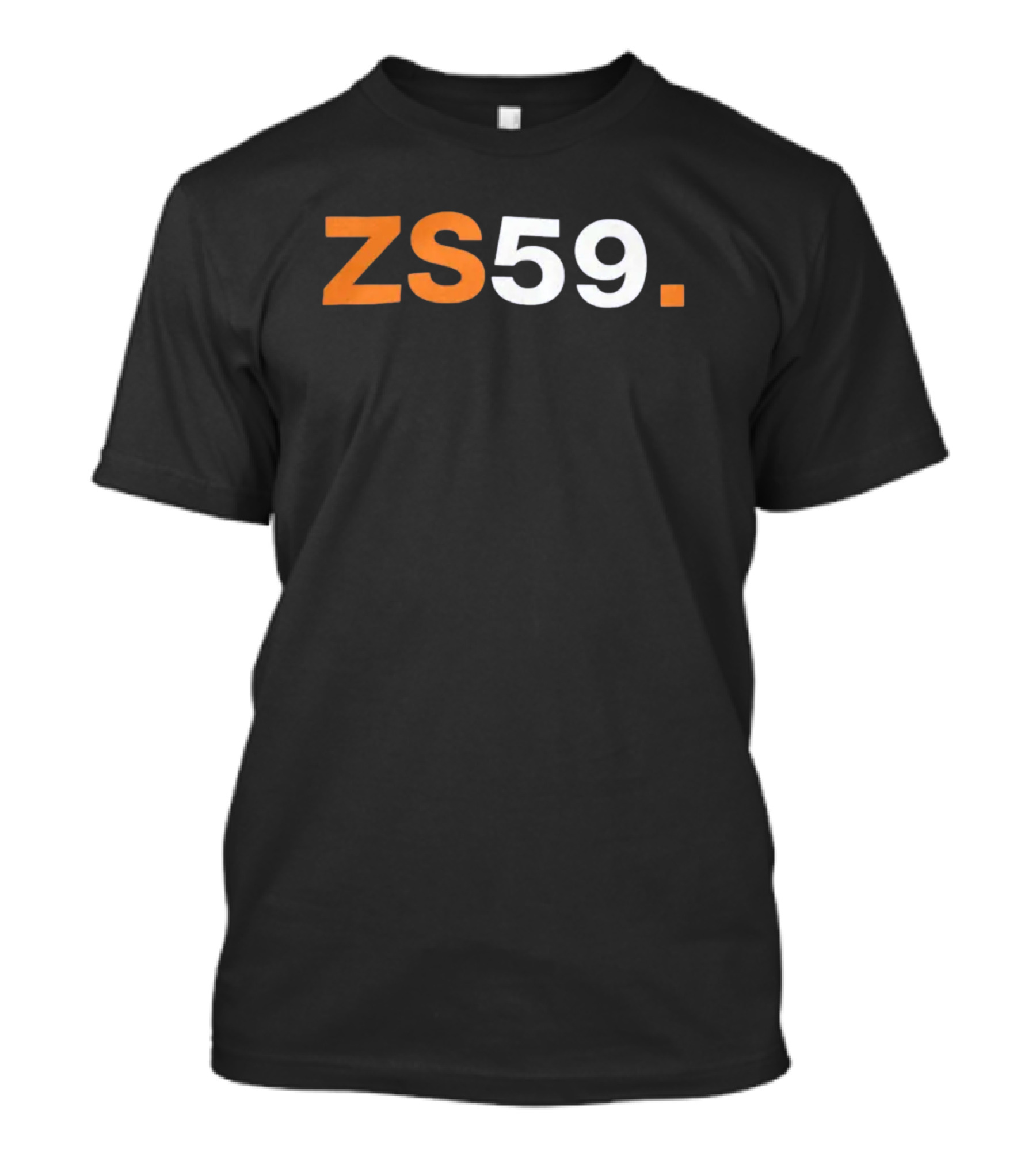 ZS59 Black And Orange Block Text T-Shirt