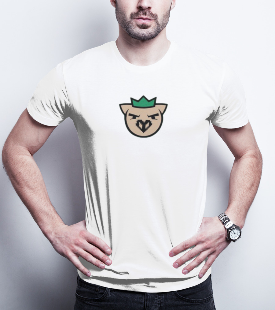 Agro Ph1lza Collaboration Green Crown Pixelated Pig T-Shirt