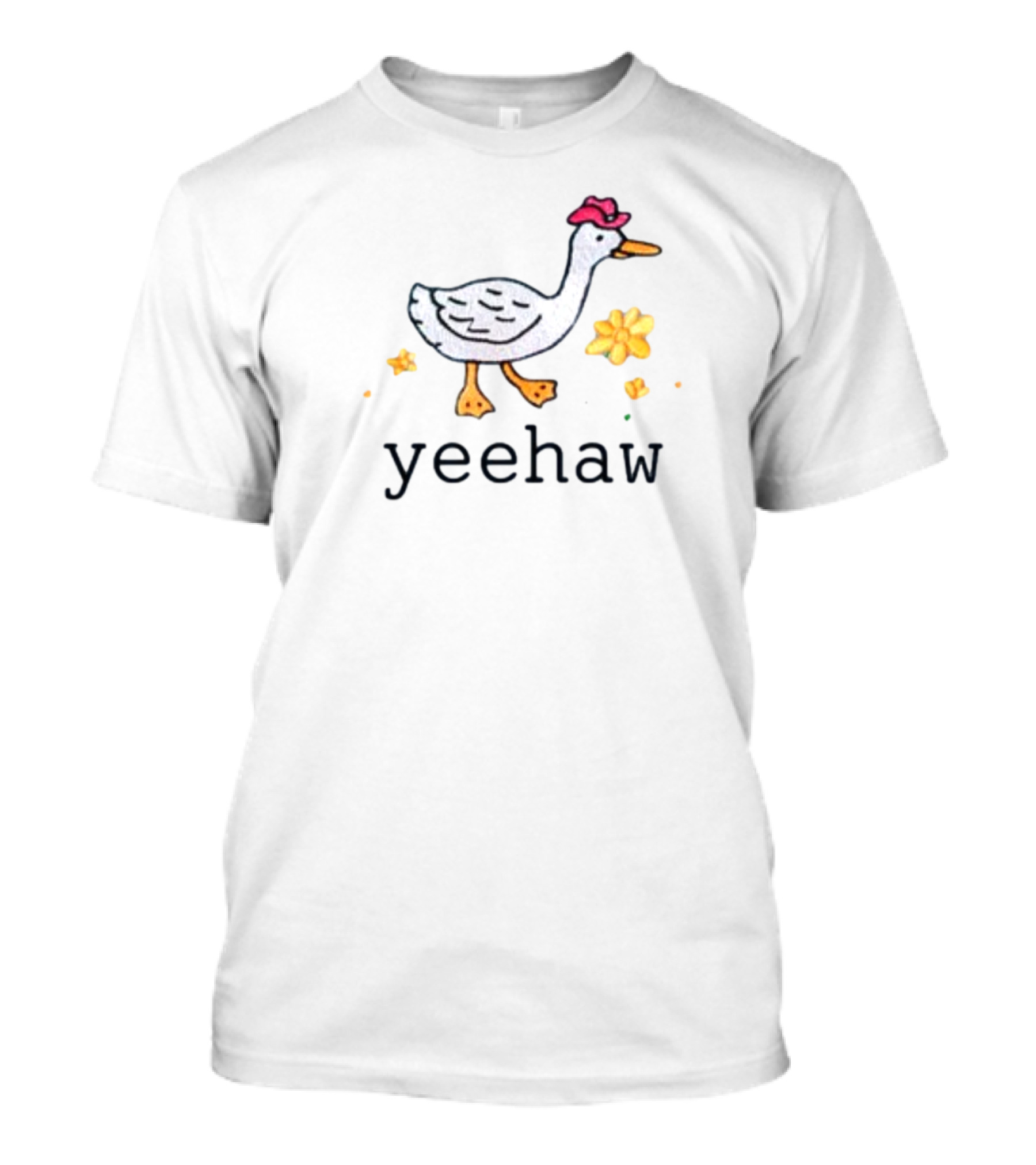 Vixella Yeehaw Duck With Hat And Flowers T-Shirt
