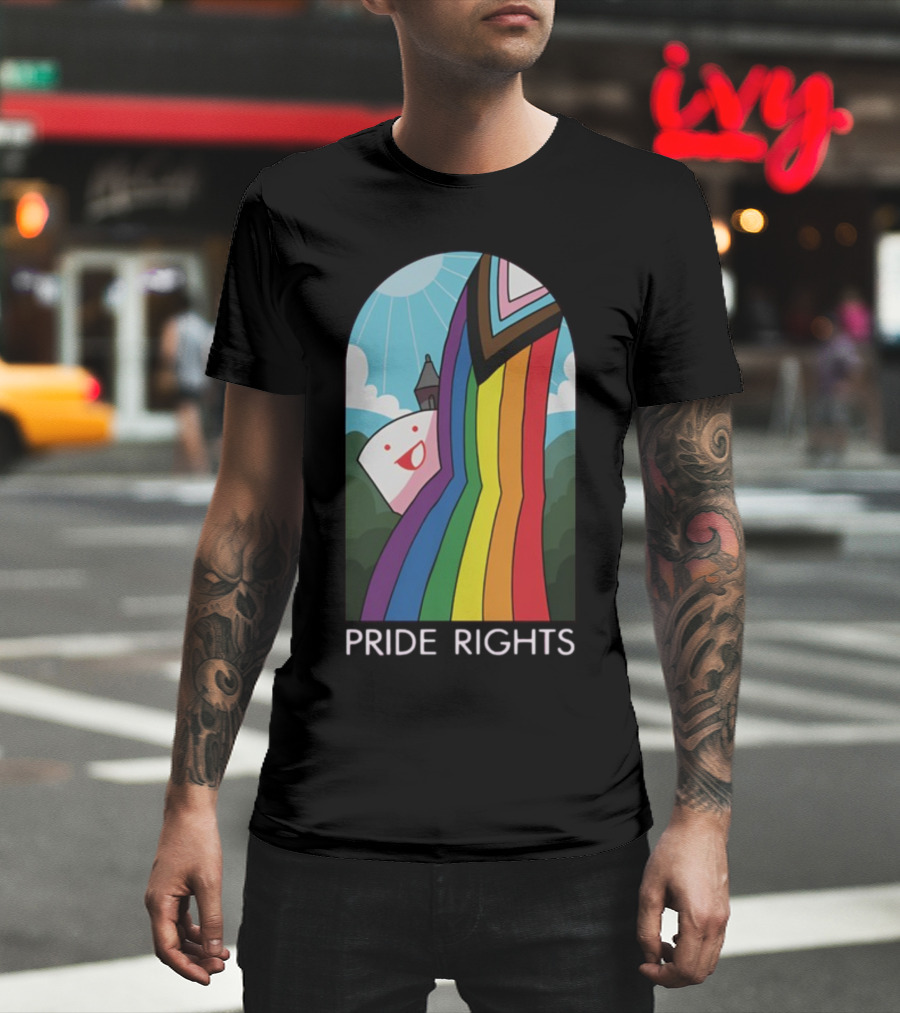 Pride Rights Rainbow Stained Glass Design DFTBA T-Shirt