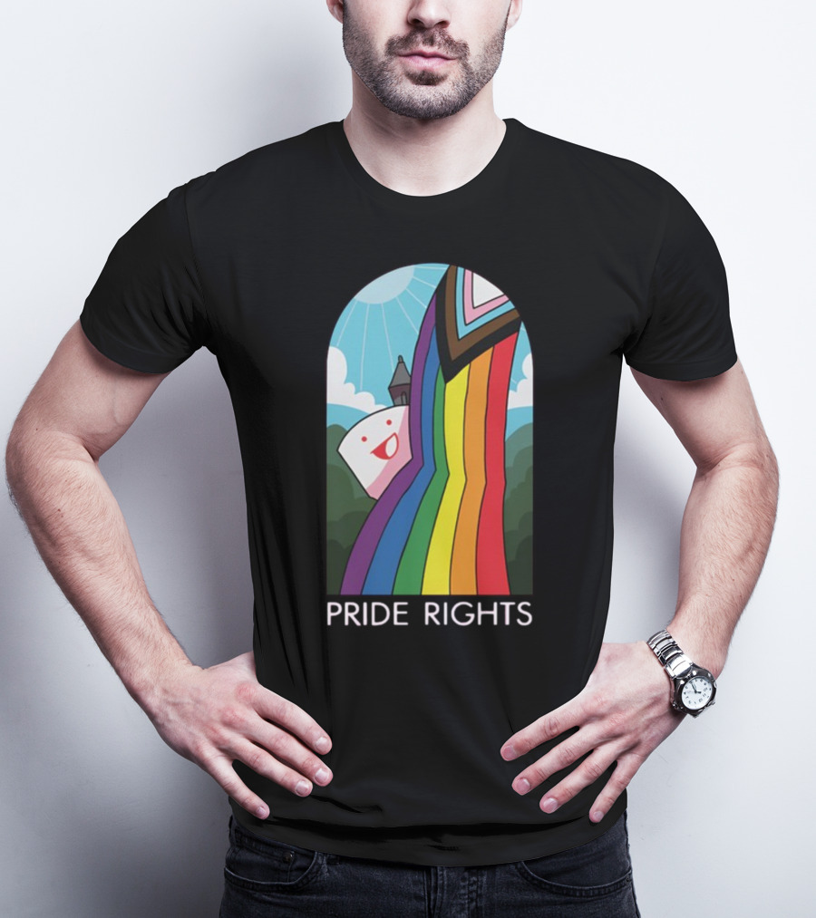 Pride Rights Rainbow Stained Glass Design DFTBA T-Shirt