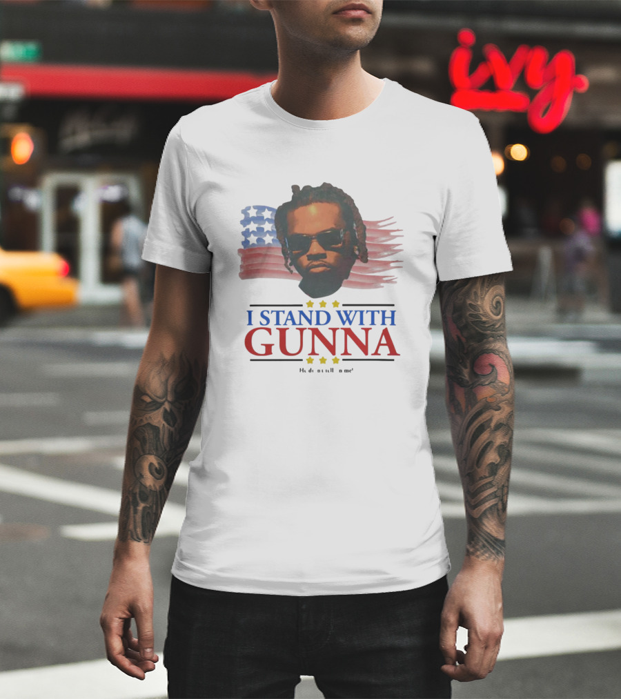 I Stand With Gunna He Didn't Tell On Me American Flag Stars T-Shirt