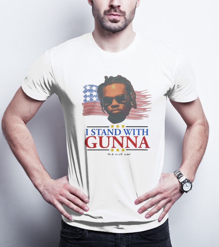 I Stand With Gunna He Didn't Tell On Me American Flag Stars T-Shirt