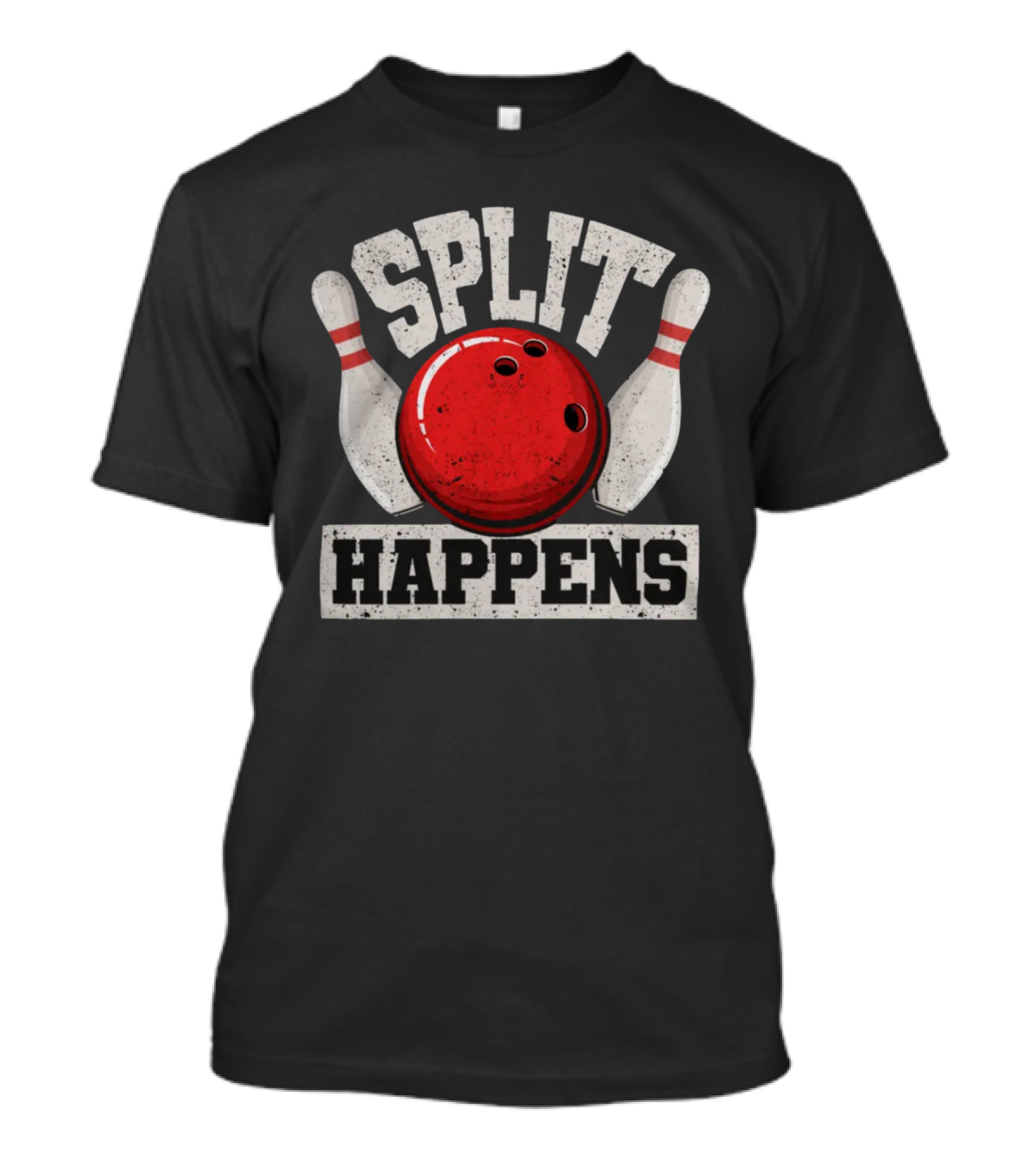 Split Happens Funny Bowler Pin Humor Strike Team T-Shirt