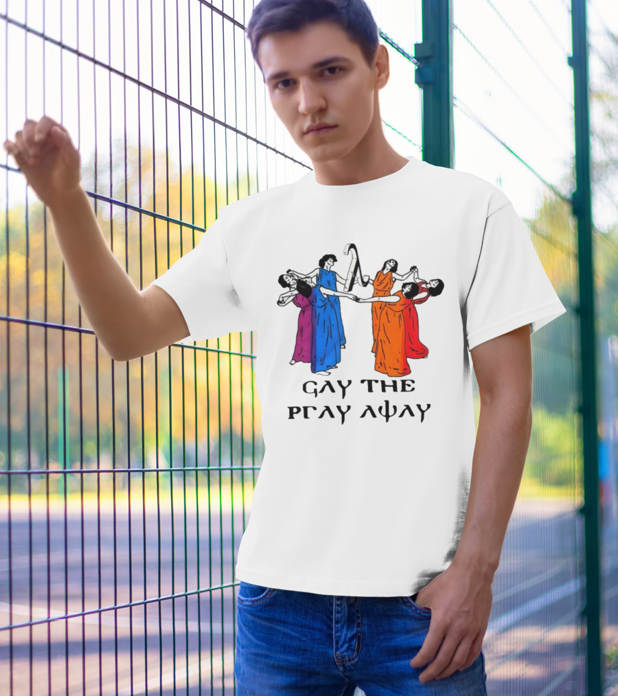 Skeeveco Gay The Pray Away Colorful Dancing Figures T-Shirt