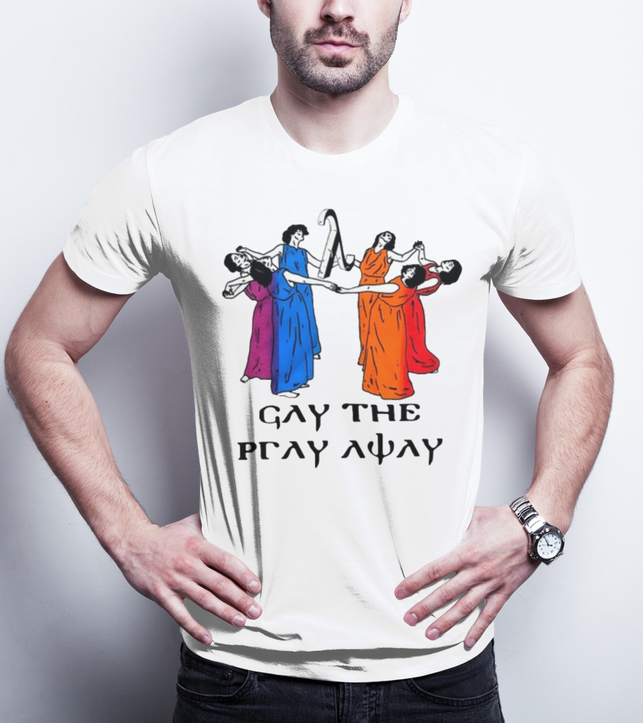 Skeeveco Gay The Pray Away Colorful Dancing Figures T-Shirt