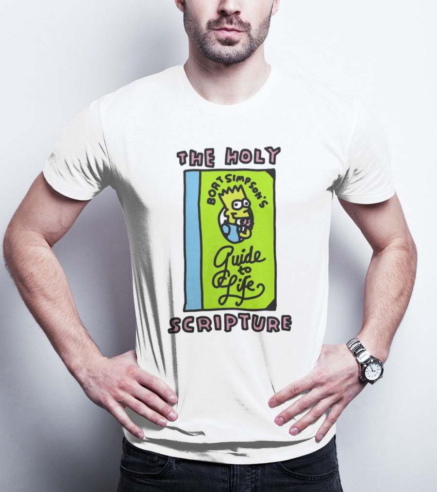 The Holy Bort Simpson's Guide To Life Scripture Book Cover T-Shirt