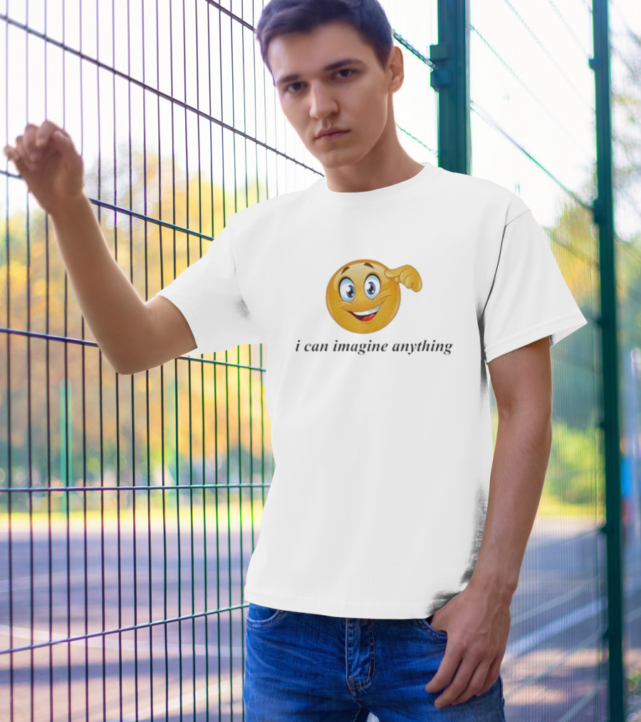 I Can Imagine Anything Emoji Face Thinking Gesture T-Shirt