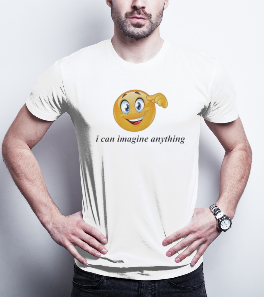 I Can Imagine Anything Emoji Face Thinking Gesture T-Shirt