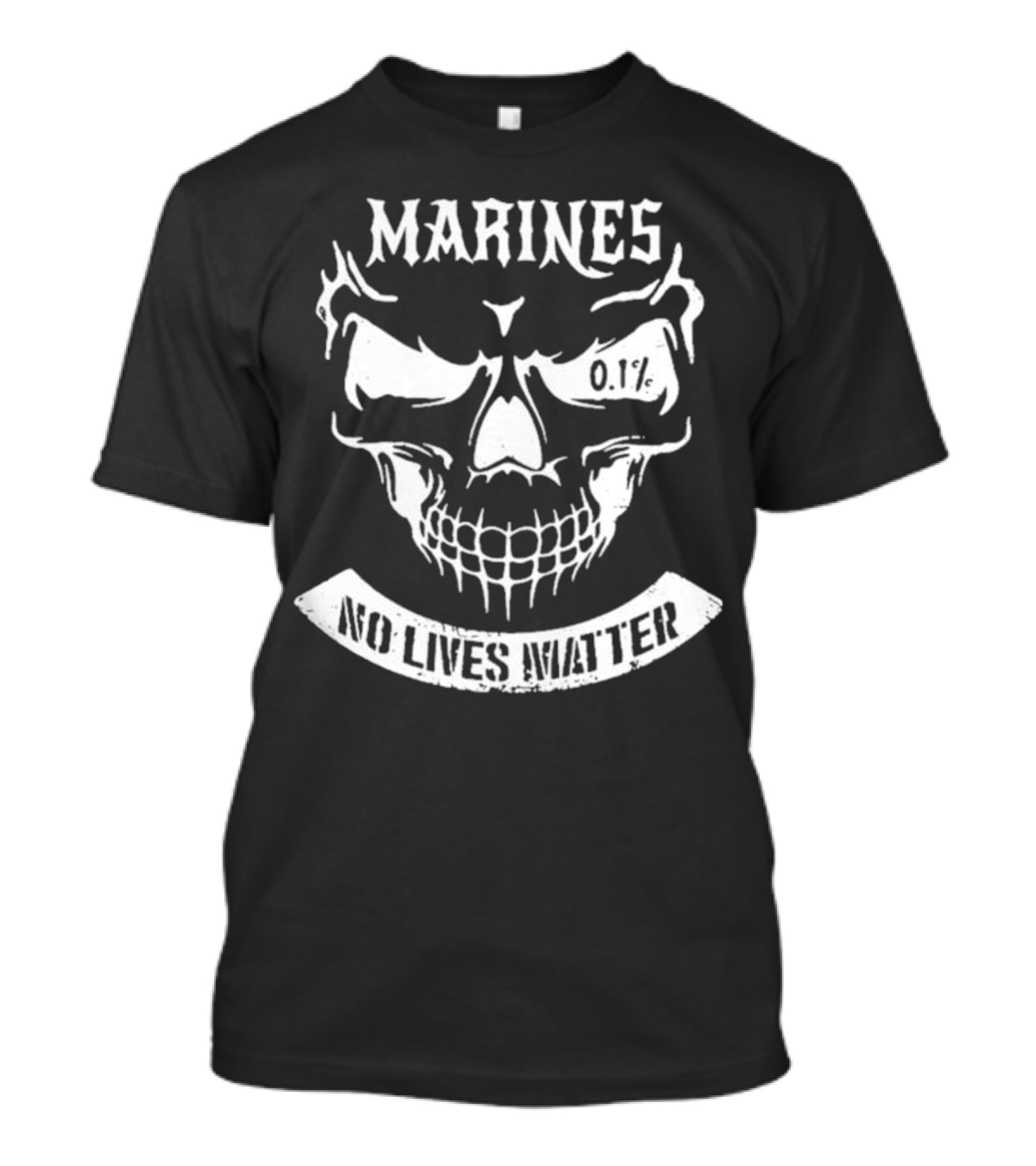 MARINES 0.1% NO LIVES MATTER Skull T-Shirt