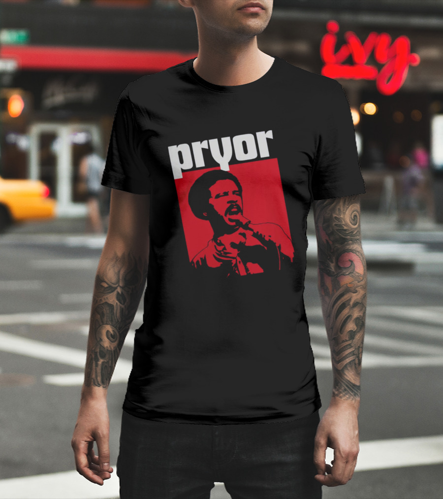 Pryor Richard Pryor Red Stencil Shop T-Shirt