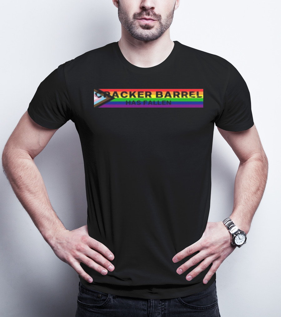 Cracker Barrel Has Fallen Progressive Pride Flag T-Shirt