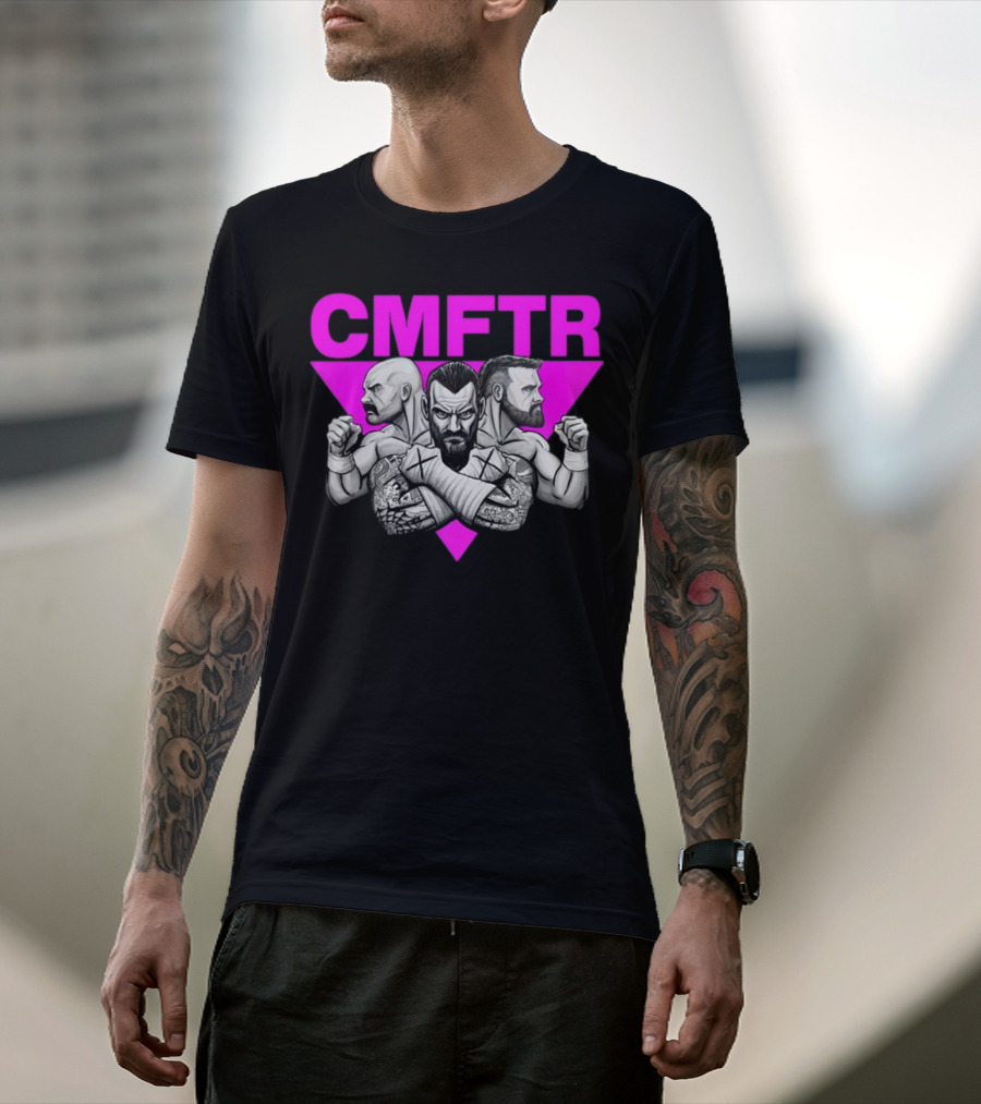 CMFTR Wrestling Trio Portrait By Hal Haney T-Shirt