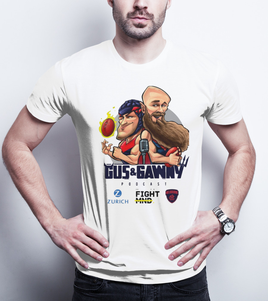 Melbourne Demons Gus And Gawny Podcast Zurich Fight MND AFL Caricature T-Shirt
