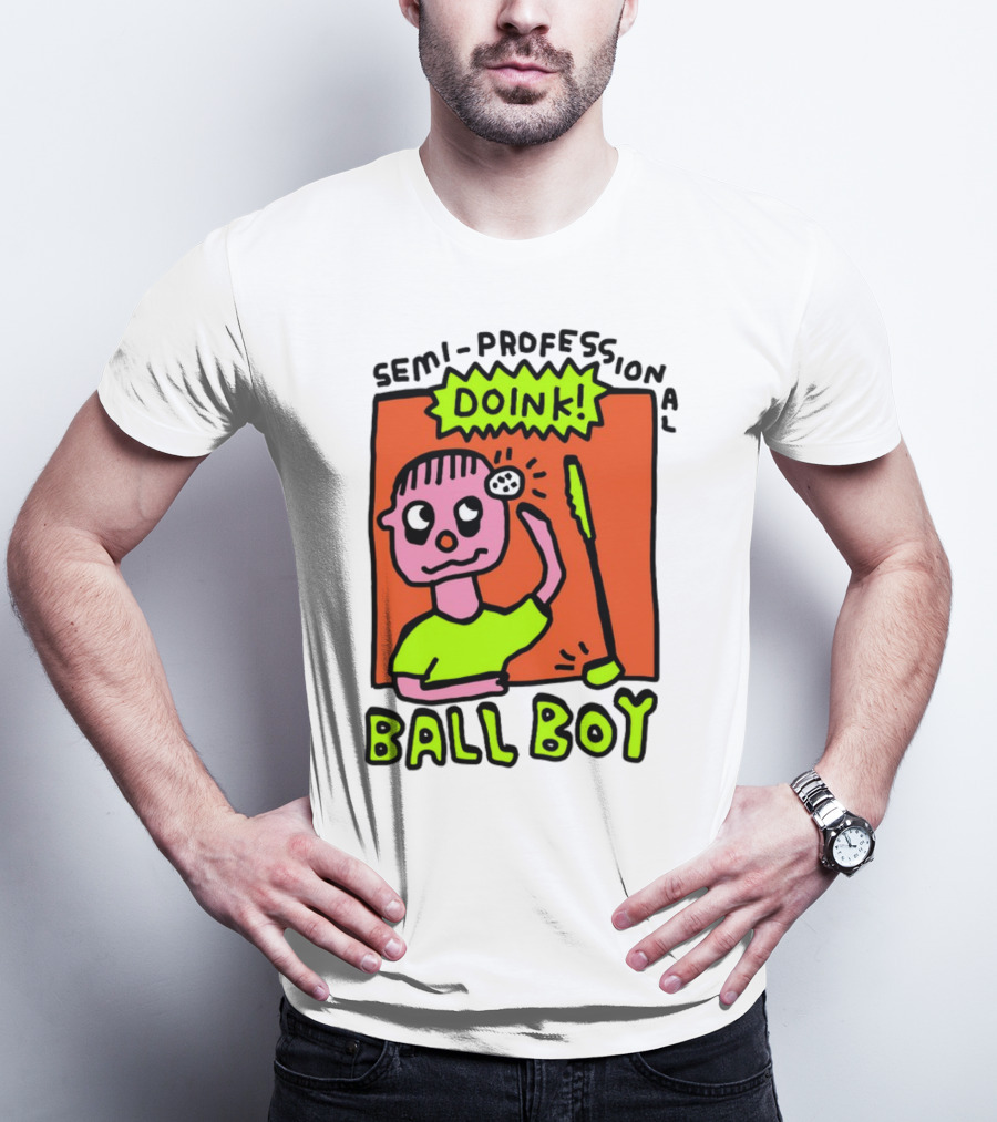 Semi-Professional Doink Ball Boy Comic Character With Club And Speech Bubble T-Shirt