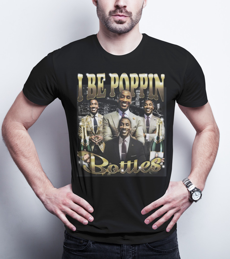 I Be Poppin Bottles Memeabletees Multiple Suited Figures With Champagne T-Shirt