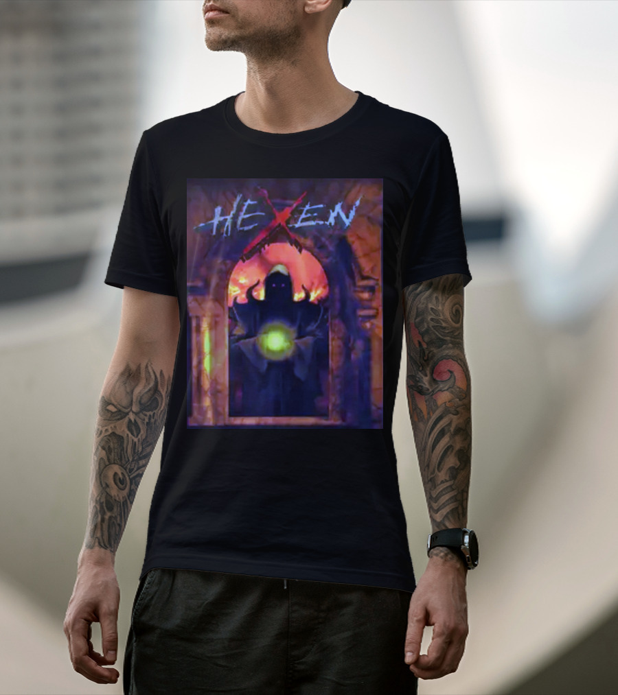 Hexen Mysterious Hooded Figure With Glowing Orb T-Shirt