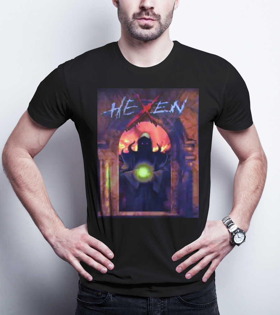 Hexen Mysterious Hooded Figure With Glowing Orb T-Shirt