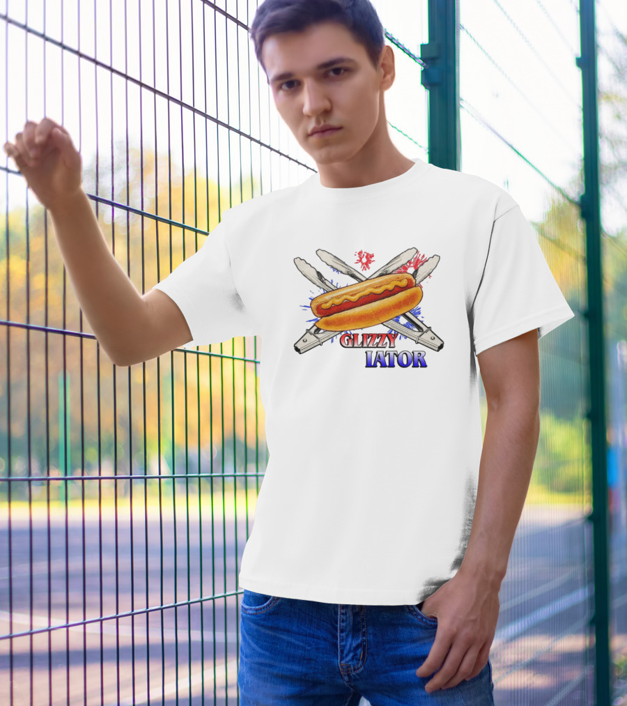 Middleclassfancy Usa Glizzy Gladiator Hot Dog Tongs American Colors T-Shirt
