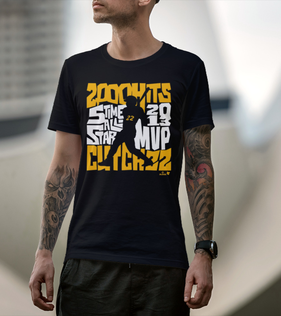 Andrew McCutchen 200 Hits 5 Time All-Star 2013 MVP Pittsburgh Icon 22 T-Shirt