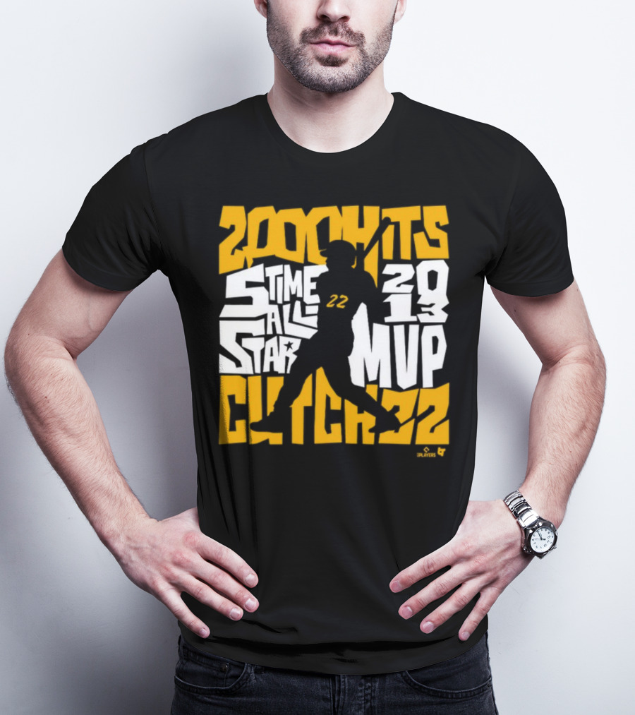 Andrew McCutchen 200 Hits 5 Time All-Star 2013 MVP Pittsburgh Icon 22 T-Shirt