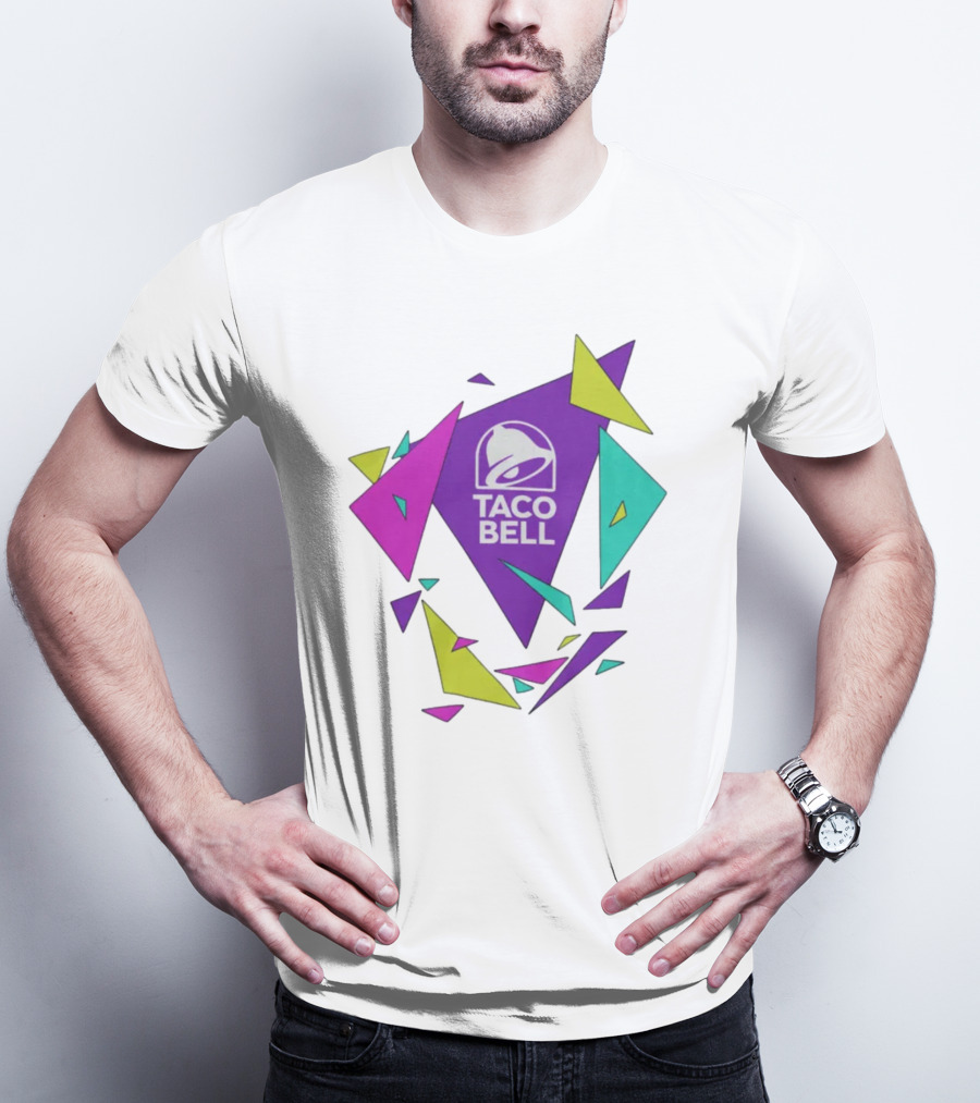 Taco Bell Logo Neon Geometric Shapes T-Shirt
