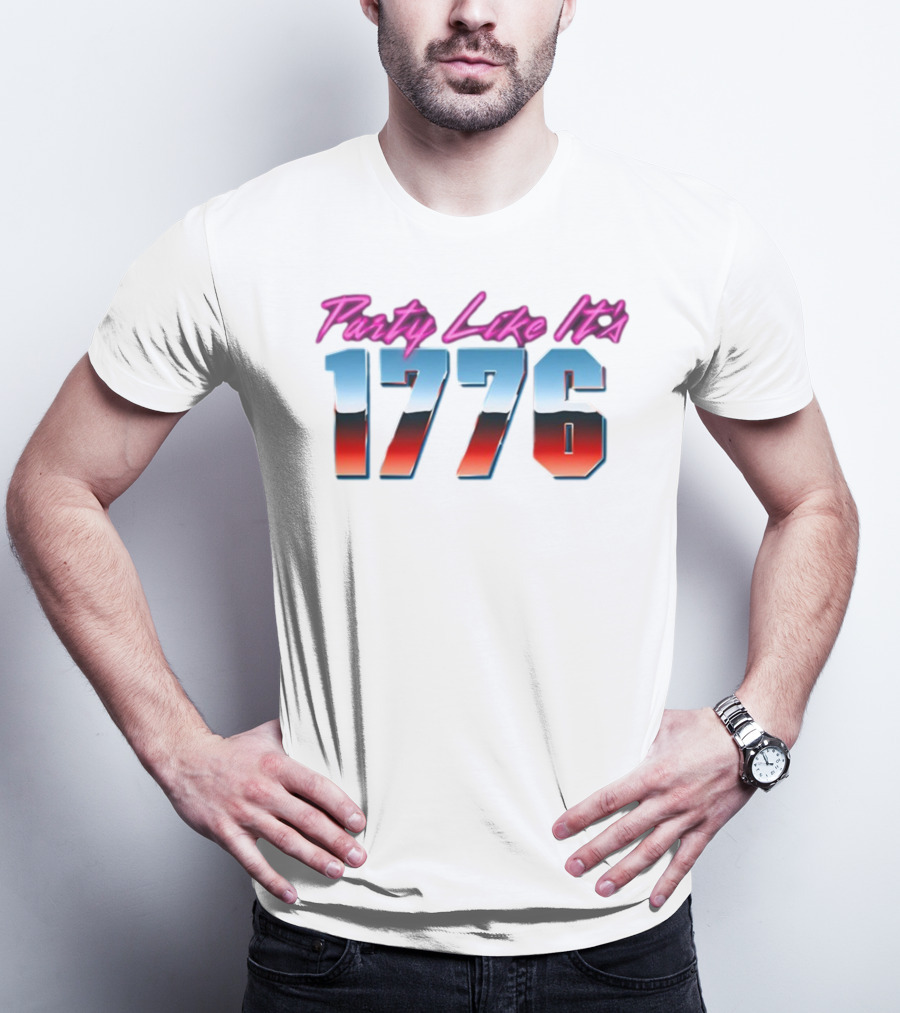 Shitheadsteve Party Like It's 1776 Retro Neon T-Shirt